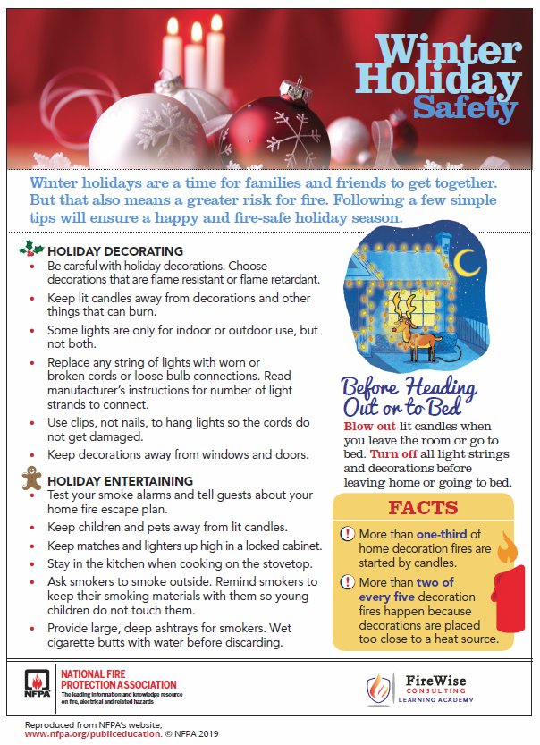 Winter Holiday Safety FireWise Consulting